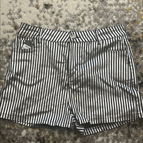 Primark | Shorts | Primark Black And White Striped High Waist Shorts ...